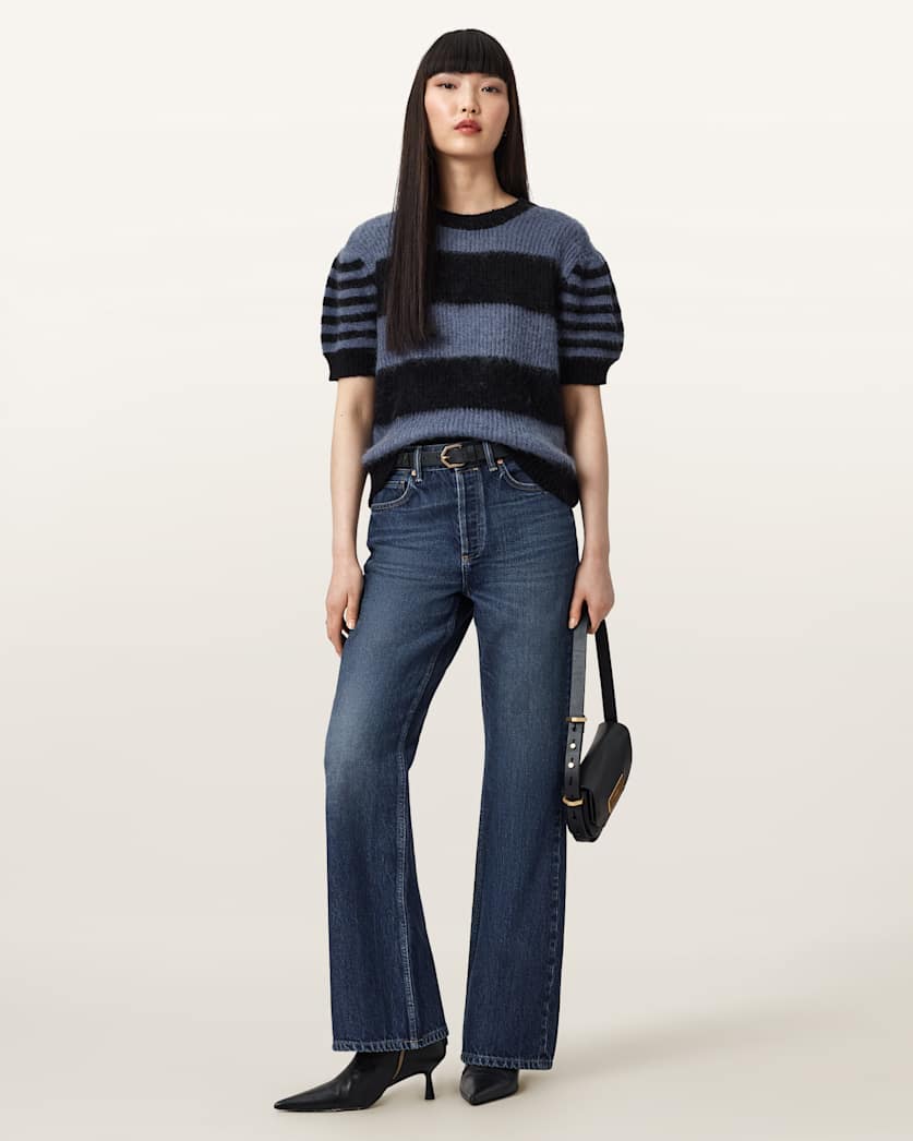 Mathilde Relaxed Bootcut Jeans Dark Indigo | ALLSAINTS US